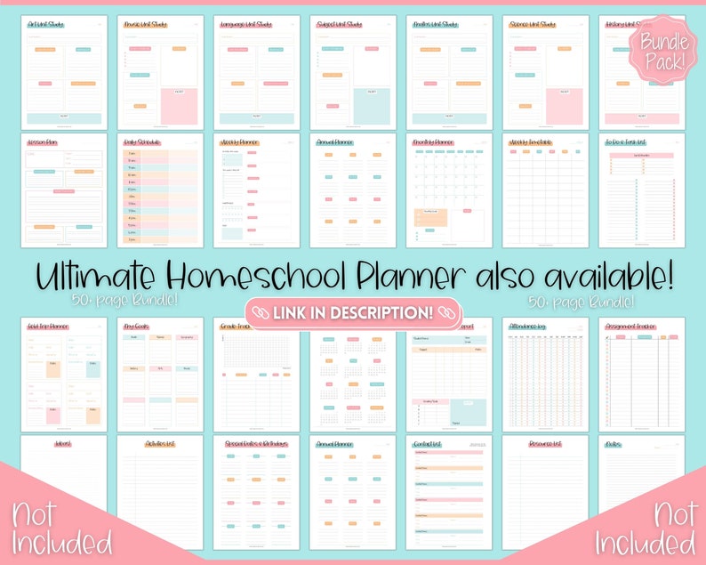 Lesson Planner Printable Lesson Plan Template Homeschool - Etsy