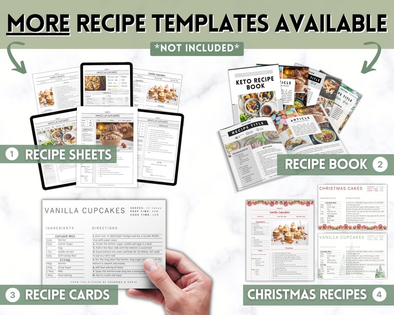 EDITABLE Recipe Binder Kit Recipe Book Template BUNDLE - Etsy