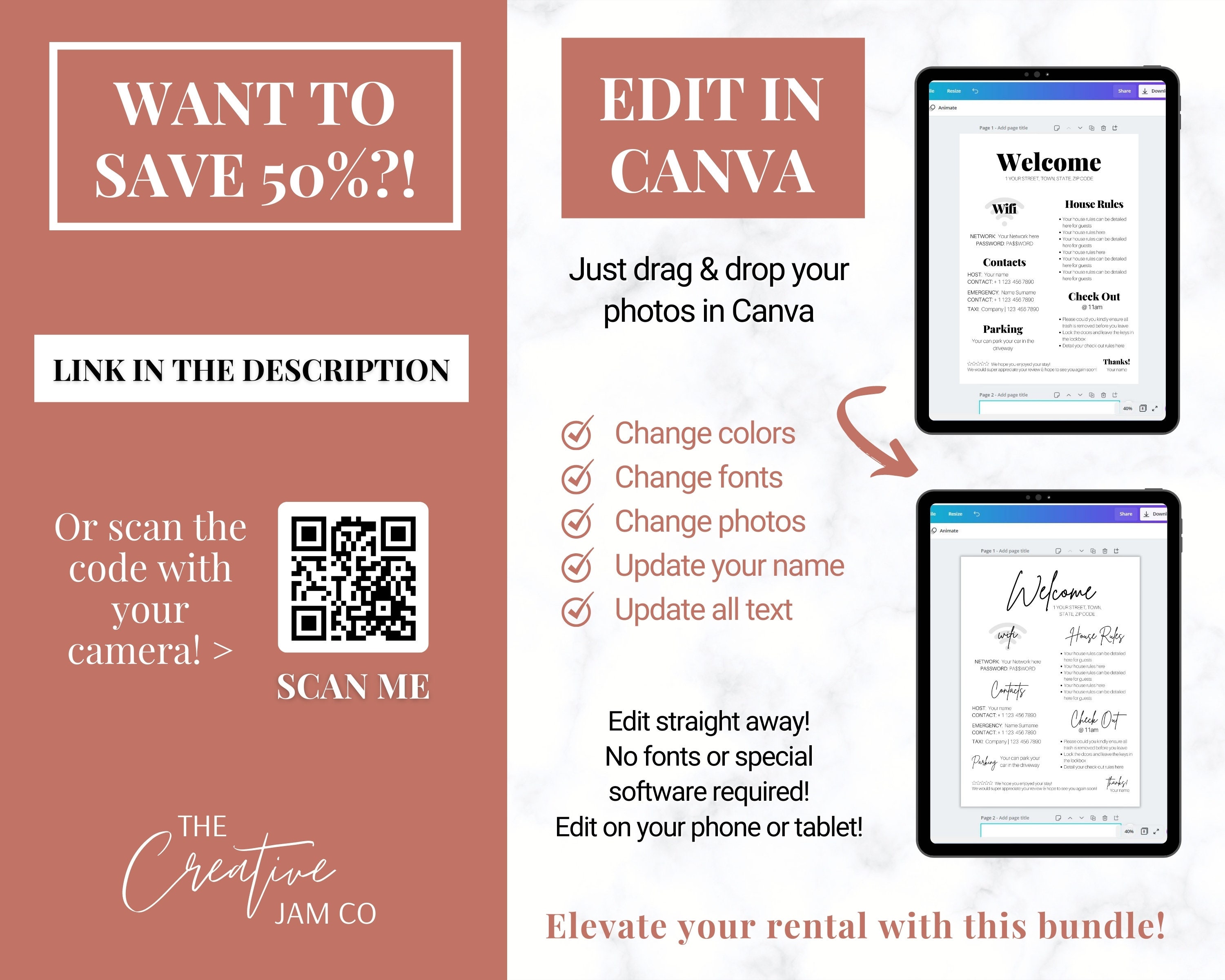 Airbnb Template BUNDLE Editable Airbnb Signs Welcome Book - Etsy UK