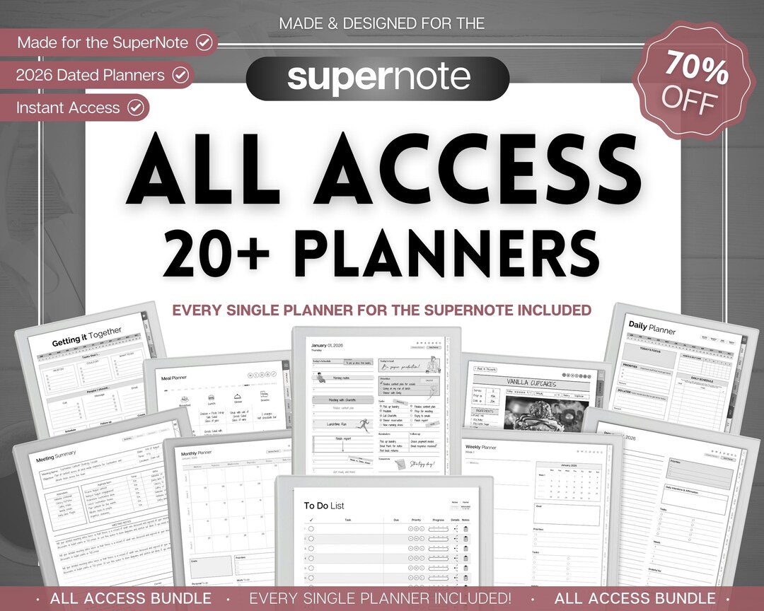Supernote | ALL ACCESS Template Pack | 2026 Daily Planner, Digital to ...
