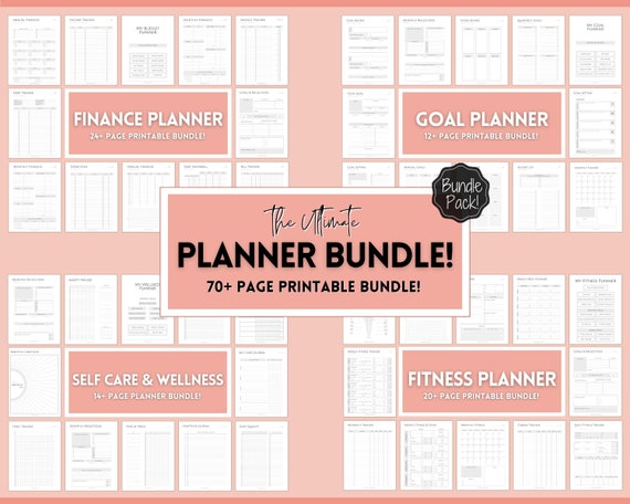 Ultimate PLANNER BUNDLE Printable Goal Planner Finances & | Etsy