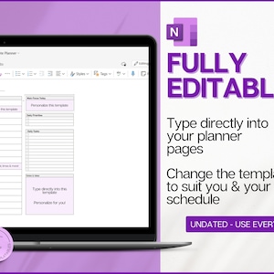 EDITABLE Onenote Planner, UNDATED Digital Planner, Onenote Template ...