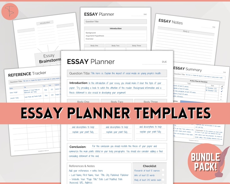 Printable Essay Planner BUNDLE for Students Essay Writing - Etsy