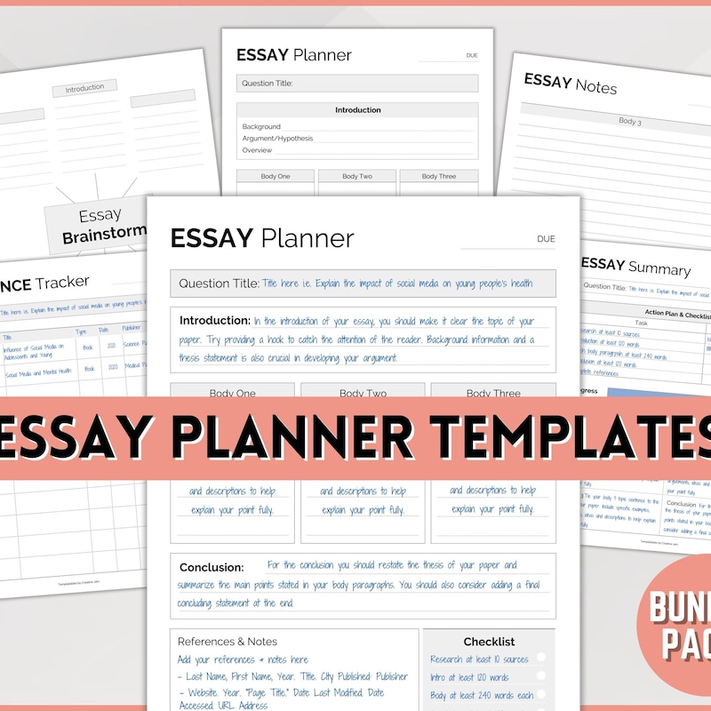 Essay Template Planner - Etsy UK