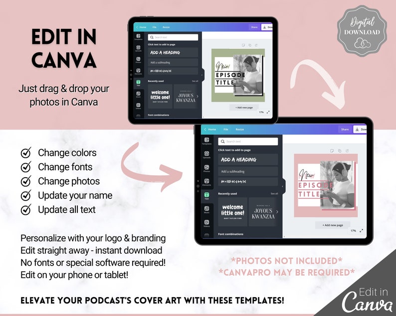 15 Editable Podcast Cover Art Templates. Podcast Canva BUNDLE. - Etsy