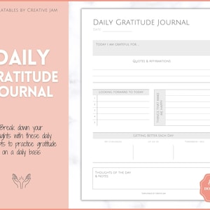 Printable Gratitude Journal BUNDLE Mindfulness Log, Gratitude Template ...