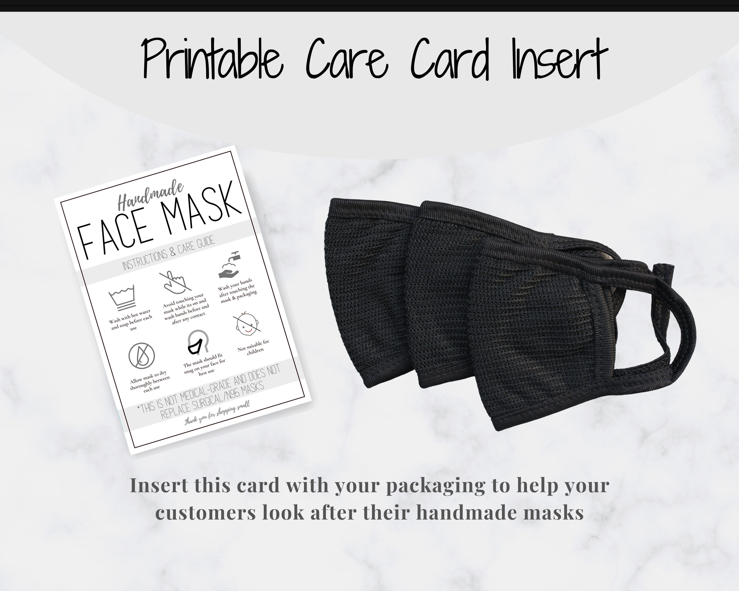 Face Mask LABEL CARE CARD How to Handle Order Card Face Mask - Etsy UK