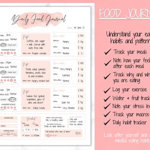 Meal Planner BUNDLE, PINK Weekly Food Diary, Meal Tracker Printable ...