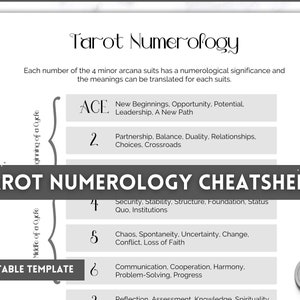 Tarot Numerology Sheet, Monthly Readings, Learn Tarot Card Readings, Tarot Spreads, Beginner ...