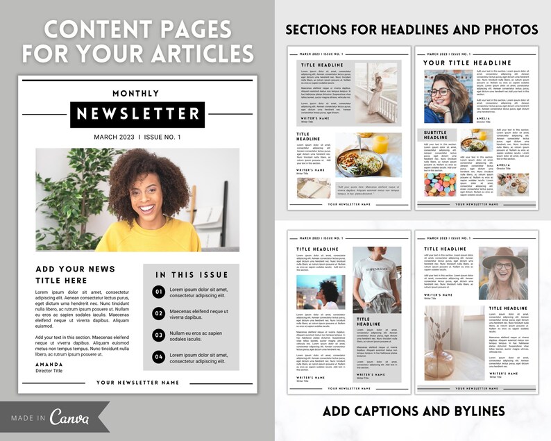 Newsletter Template, 45+ Editable Canva Templates, Monthly, Real Estate ...