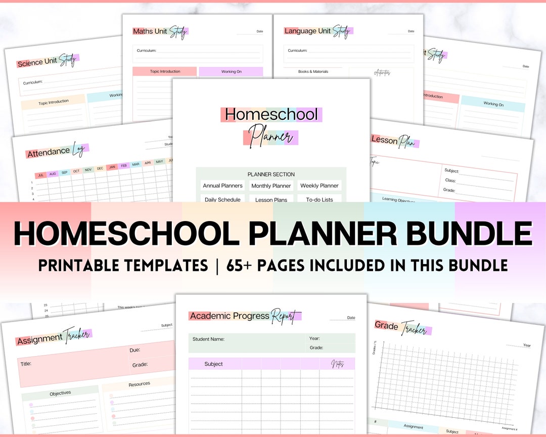 Homeschool Planner Printable, 2024 2025 Home School Teacher, Academic ...