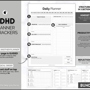 Ultimate ADHD Planner Bundle, Printable ADHD Daily Life Planner, Brain ...