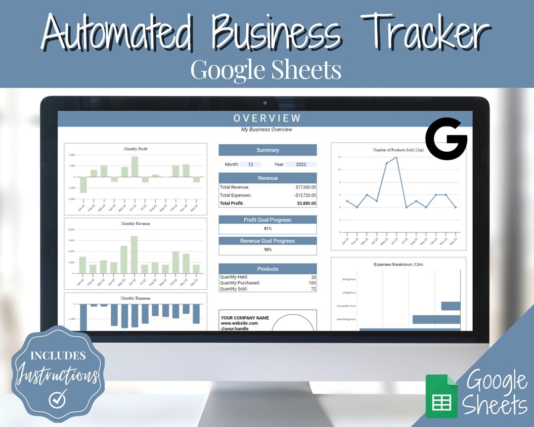 Small BUSINESS Tracker, Google Sheets! Editable for Your Business ...