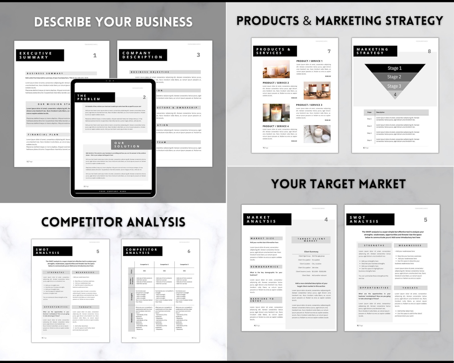 Small Business Plan Template, GOOGLE DOCS Business Planner Proposal ...
