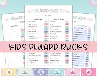 Mom Bucks Printable, Kids Reward Bucks, Editable Chore Chart, Kids ...
