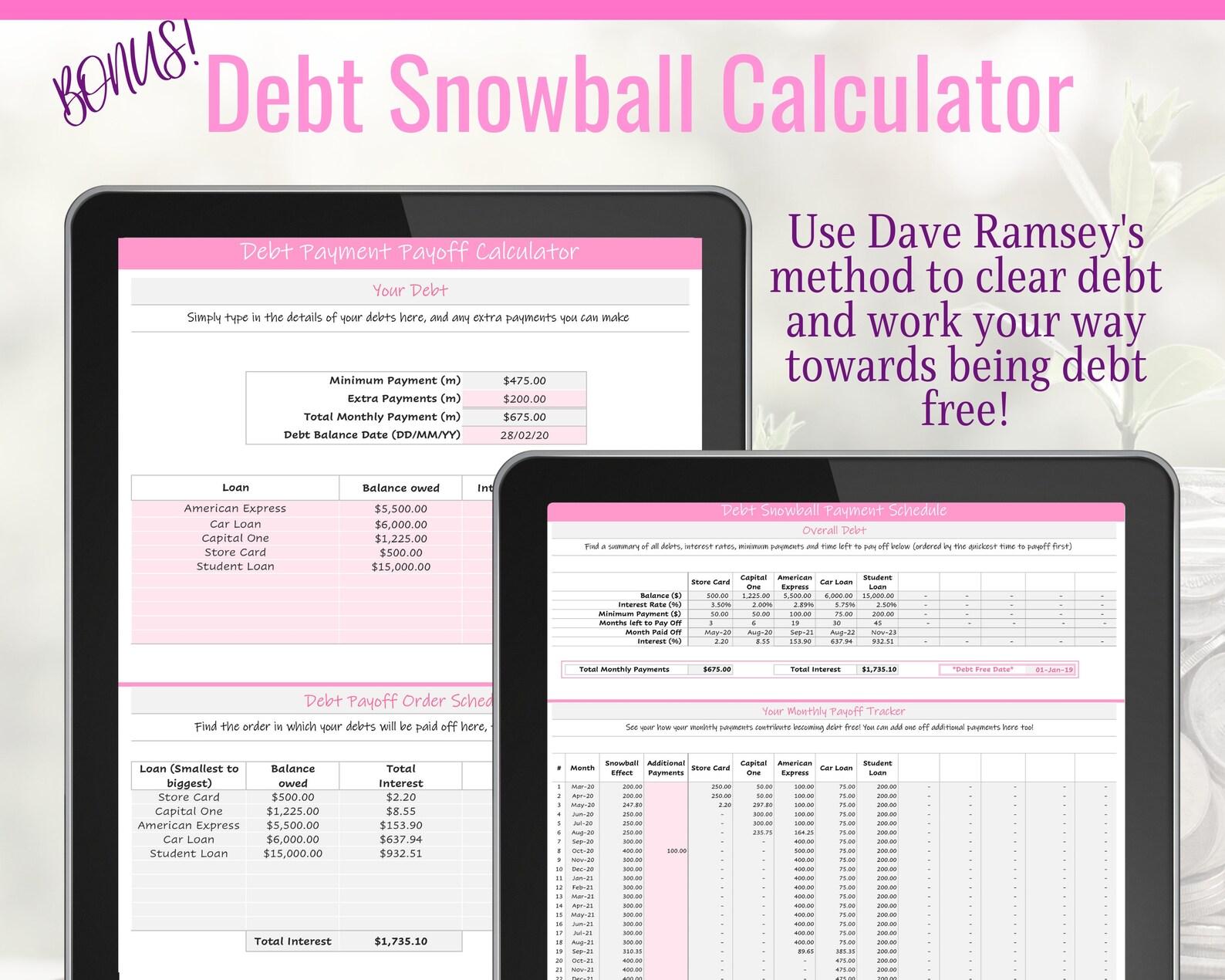 Budget Spreadsheet Excel Budget Template Dave Ramsey Debt | Etsy