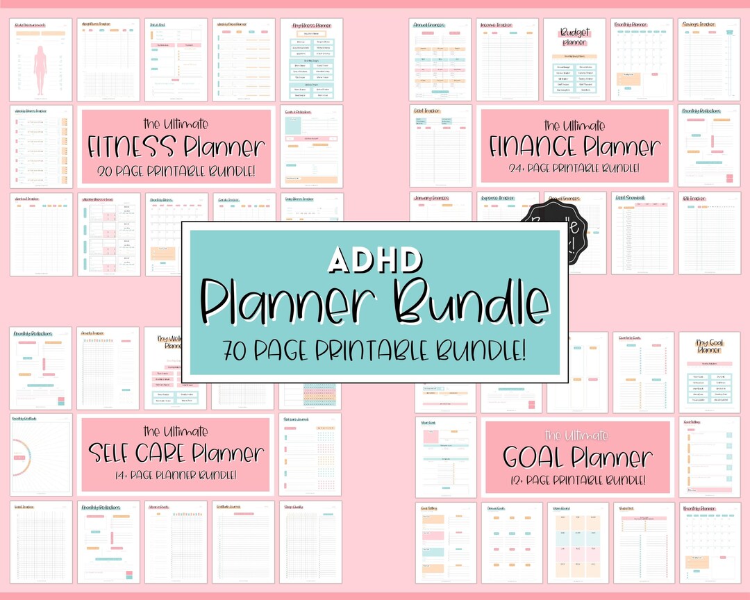Ultimate ADHD Planner Bundle, Printable ADHD Daily Life Planner, Brain ...