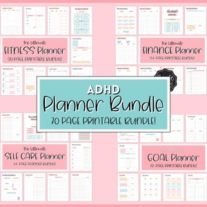 Ultimate ADHD Planner Bundle, Printable ADHD Daily Life Planner, Brain Dump, Neurodivergent ...