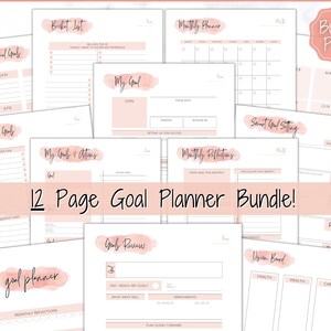 Goal Tracker Printable BUNDLE, 2023 Goals Planner, SMART Goal Setting ...