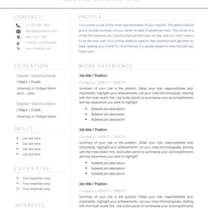 Professional Resume Template Word. CV Template Professional, Modern ...
