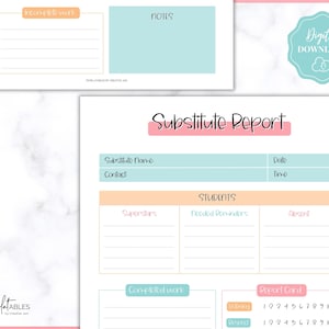 Substitute Teacher Note, Printable Teacher Planner Template, While You ...