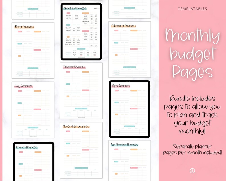 Financial Planner Printable BUNDLE Budget Template Savings - Etsy
