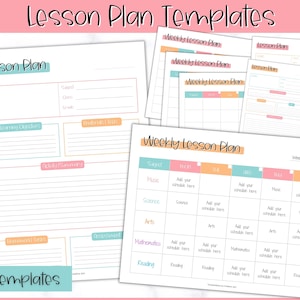 Lesson Plan Template, Lesson Planner Printable, Homeschool Teacher ...