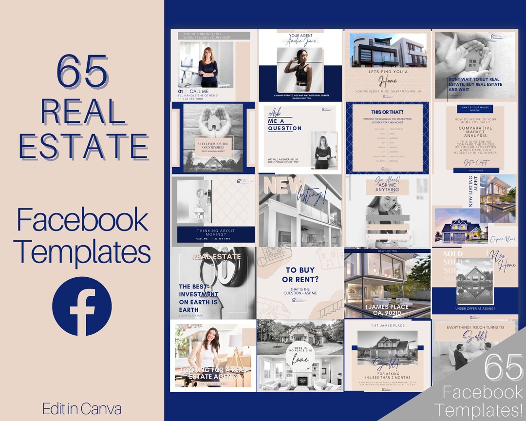 65 REALTOR Facebook Post Templates. Real Estate Facebook Templates ...