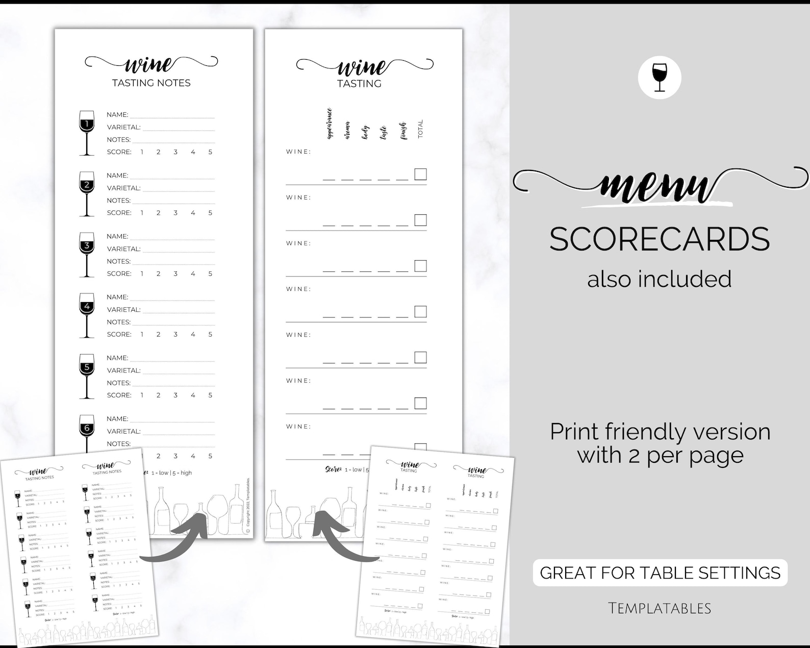 Wine Tasting Kit! Complete Guide to Blind Wine Tasting. Placemats ...