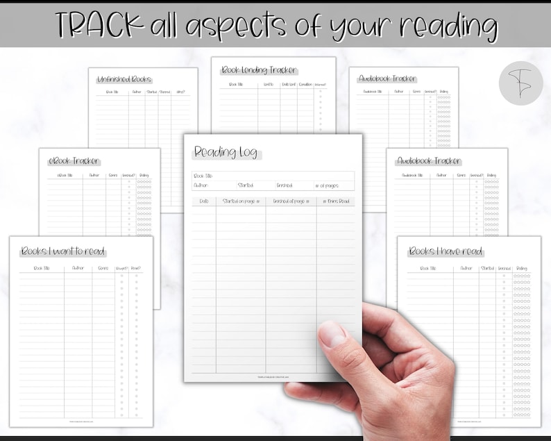 Book Tracker, Reading Tracker, Printable Reading Challenge, Book Review ...