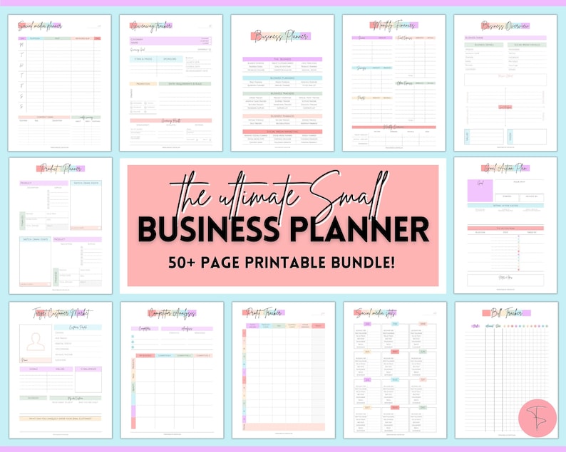 Business Planner Printable BUNDLE Small Business Planner - Etsy