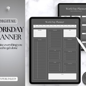 Work Planner, Digital Planner, Work Day Organizer, Daily Planner, Work ...