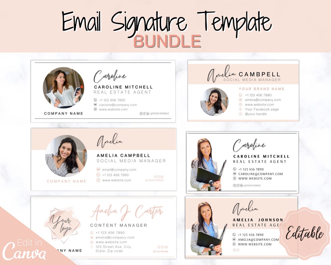 ENSEMBLE de modèles de signature d'e-mail ! Ajoutez un logo et une ...
