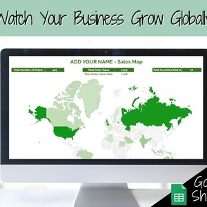 Etsy Sales Map Tracker Global Order Tracker Small Business - Etsy
