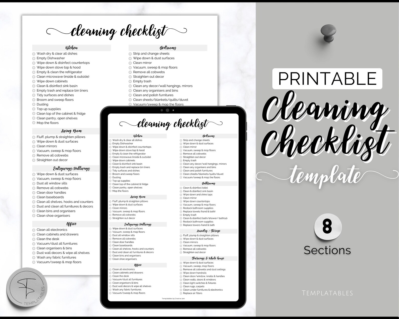 Master Cleaning Checklist Printable Cleaning Planner - Etsy UK