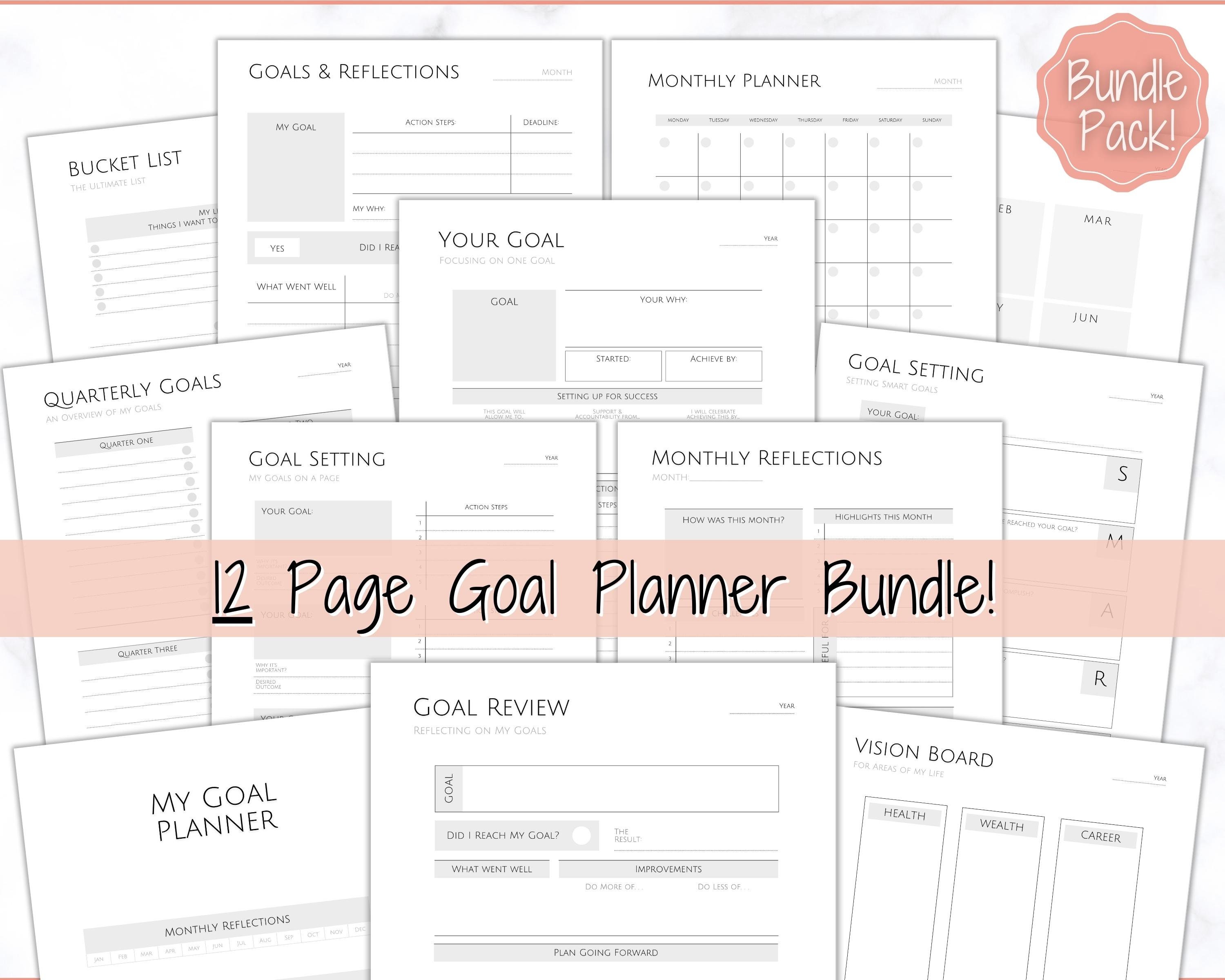 Calendars & Planners Vision Board and Goal Setting Weekly Monthly ...