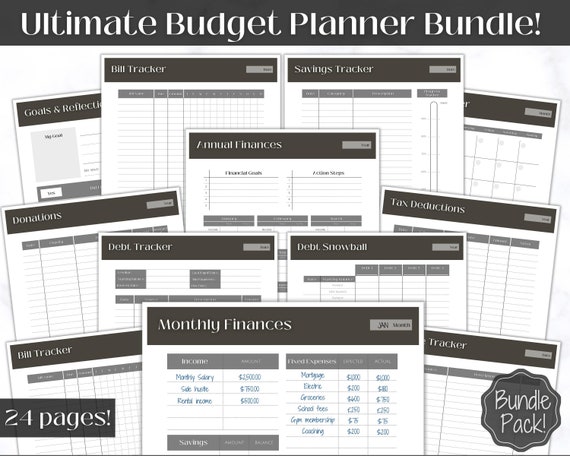 Ultimate Budget Planner Printable BUNDLE Financial Tracker | Etsy