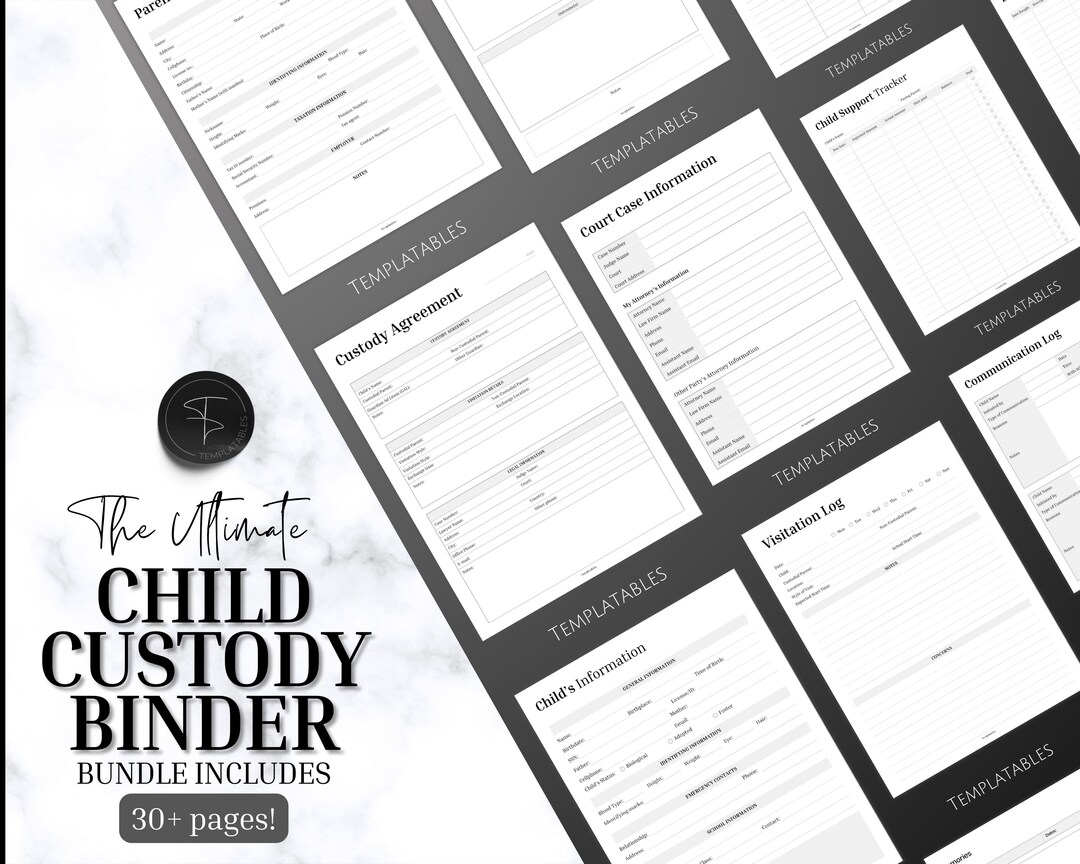 Custody Journal, Child Custody Binder, Printable Child Custody Planner ...