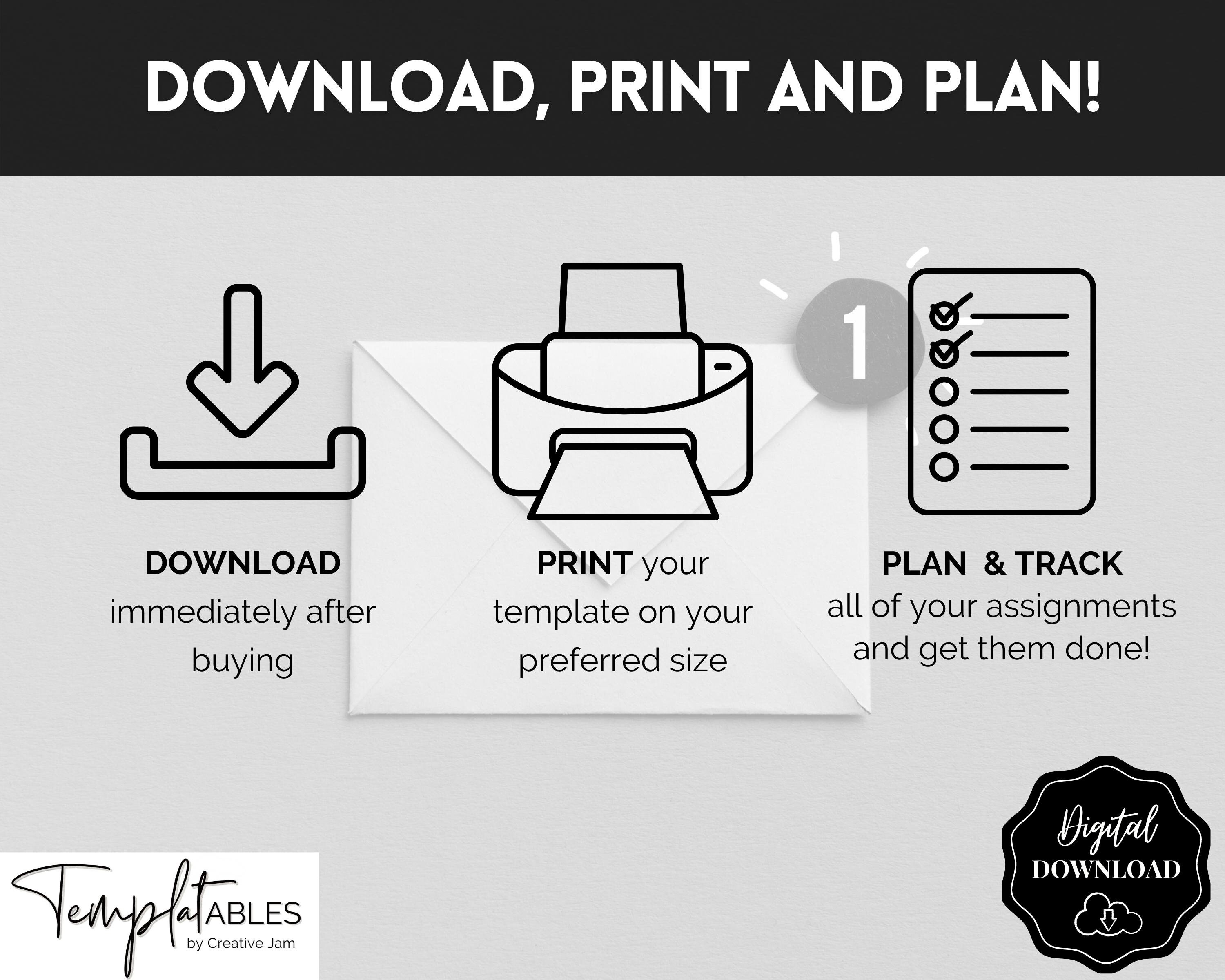 Assignment Planner BUNDLE Printable Assignment Tracker for - Etsy