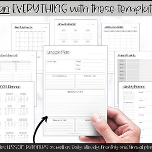 TEACHER Planner Printable, 50+ Pg BUNDLE, Homeschool Teacher, Academic ...