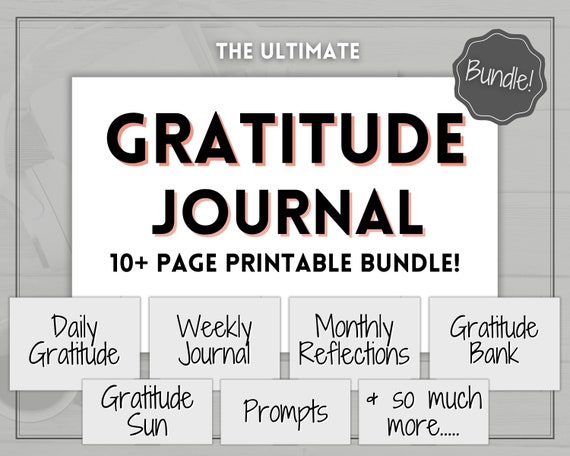 Printable Gratitude Journal BUNDLE Mindfulness Log Gratitude - Etsy