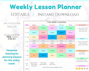 Homeschool Planner Lesson Plan Ultimate Undated Printable - Etsy