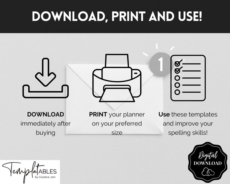Spelling Words Printable Spelling Practice Sheets Sight Word - Etsy