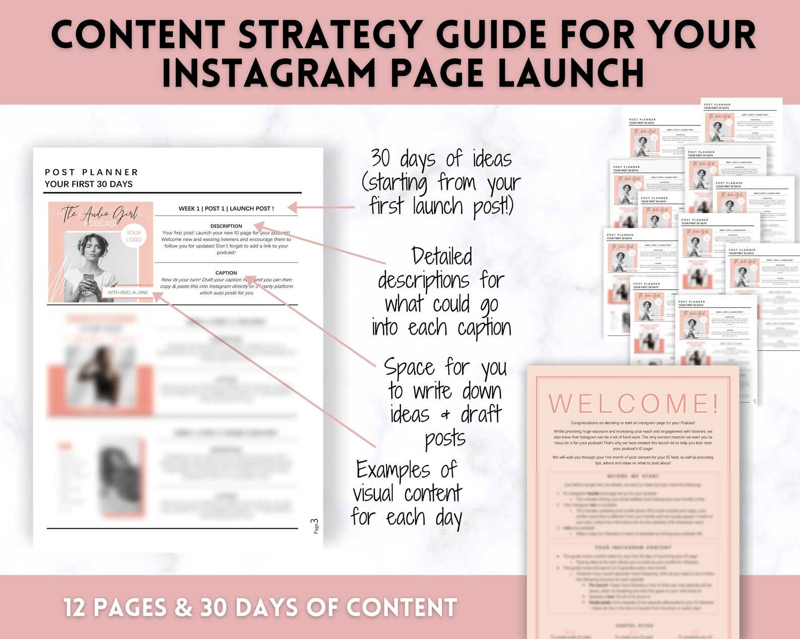 Editable PODCAST Bundle Launch Kit! Podcast Planner, Podcast Instagram ...