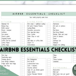 Airbnb Inventory Checklist, EDITABLE Airbnb Essentials List, Household ...