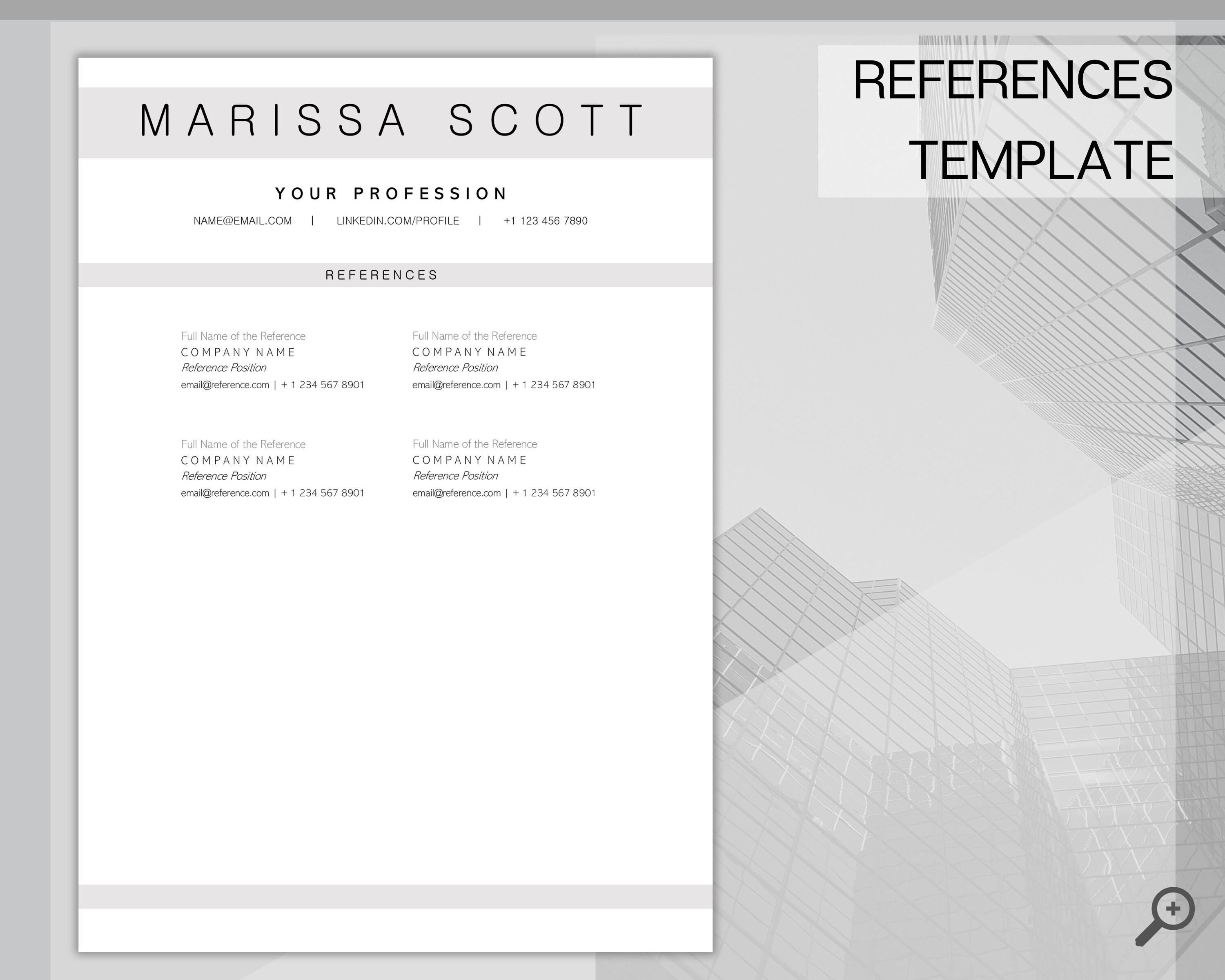 Professional Resume Template Word. CV Template Professional | Etsy