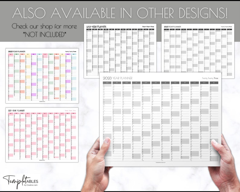 EDITABLE 2023 Wall Calendar Printable Large Yearly Calendar - Etsy