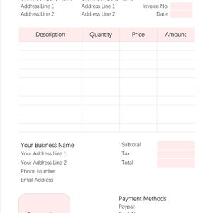 INVOICE Template & ORDER FORM Editable. Custom Receipt - Etsy
