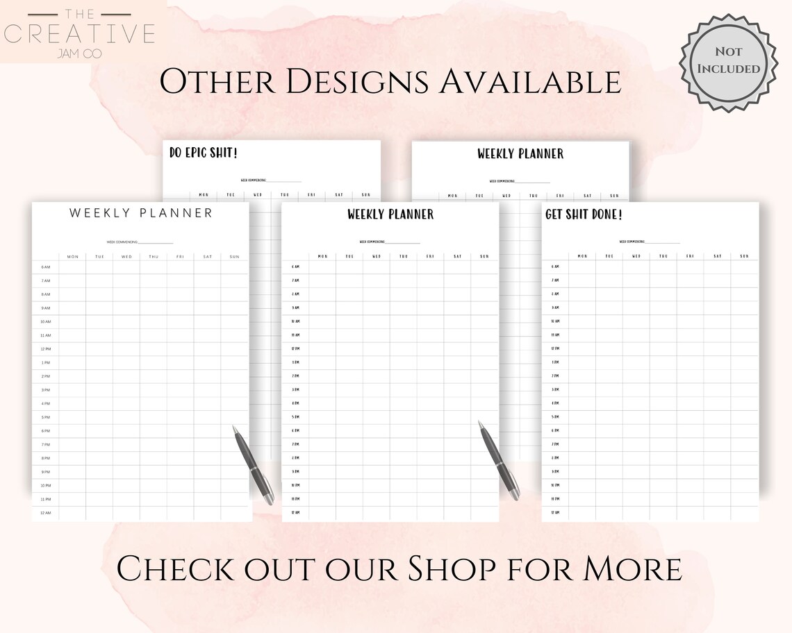 Weekly Hourly Planner Undated Printable. Editable to Do List | Etsy