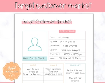 Ideal Customer, Client Avatar, Profile Worksheet, Small Business ...